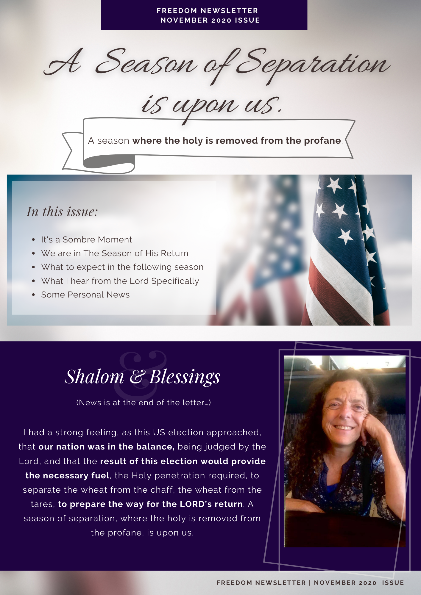 A SEASON OF SEPARATION IS UPON US – FREEDOM